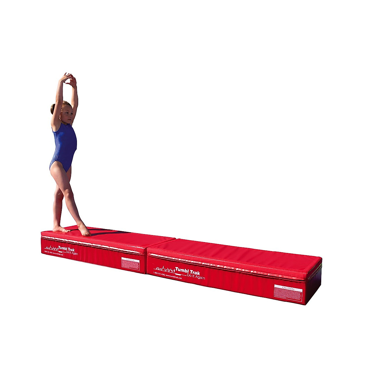 Tumbl Trak Spotting Booster Block Gymnastics Mat, Red, 48 in x 18 in x 8"