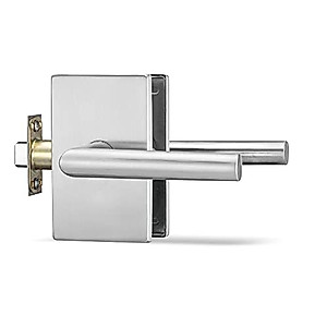 Berlin Modisch Passage Lever Door Handle and Single Cylinder Deadbolt Lock and Key Designer Series Lever Handle Set [Front Door or Office] Handleset Heavy Duty – Satin Nickel Finish
