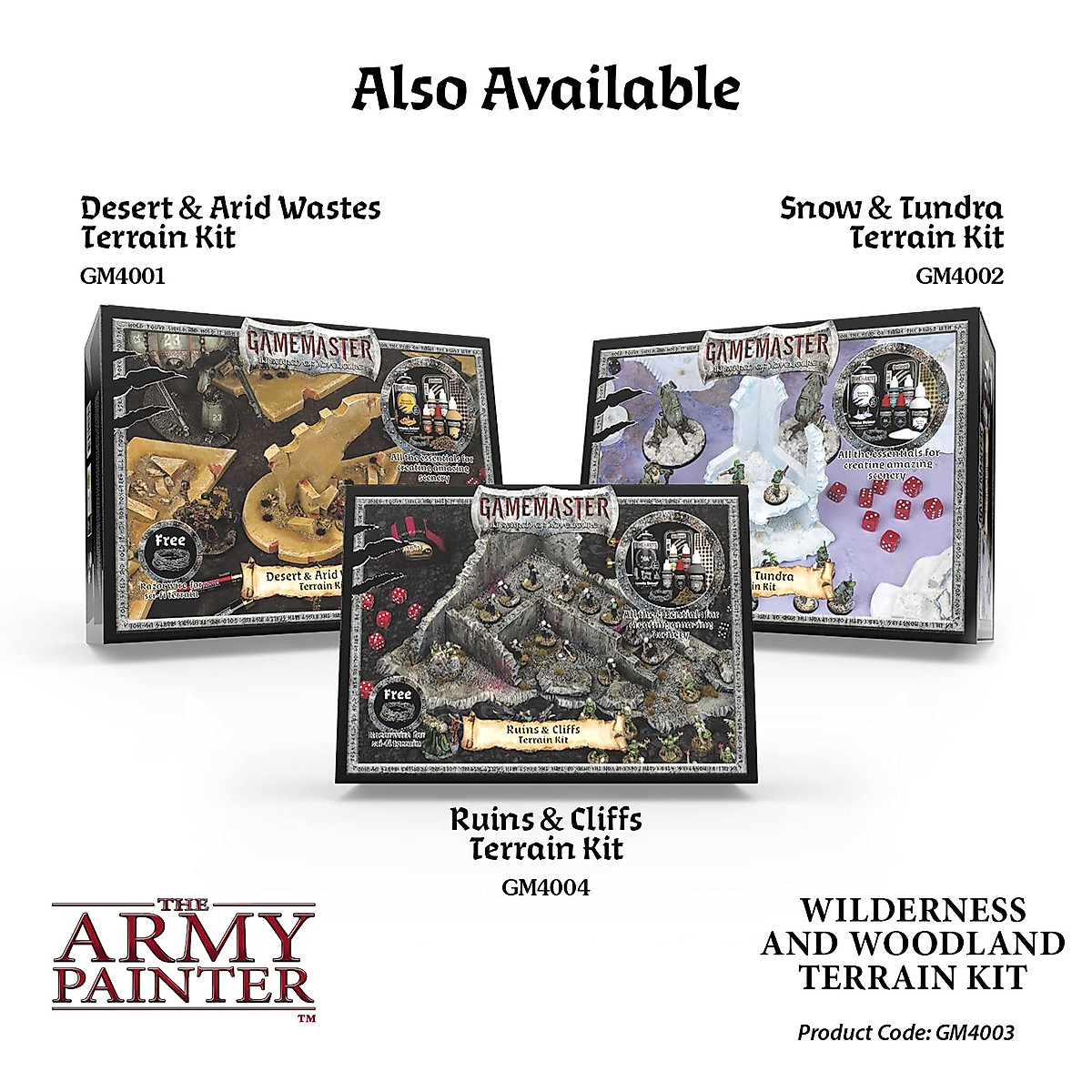 The Army Painter Dungeons and Dragons Starter Terrain Paint Set with 5 Terrain Paint, 1 Spray, Basing Materials Gamemaster (Wilderness & Woodland Terrain Paint Starter Set)