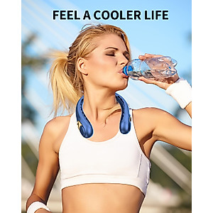 Neck Fan, Personal Fan with LED Indicator, USB-C Charging, Long-Lasting 5200mAh Battery, Hands Free Bladeless Fan with 3 Adjustable Speeds & Ultra-Quiet, Ideal for Home, Travel & Outdoor