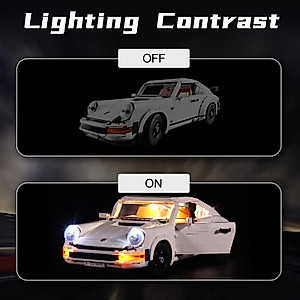 Bourvill LED Lights Kit for Lego Porsche 911 (10295) - Lights Set Compatible with Lego 10295 Set -Classic Version (Lights Kit without Model)
