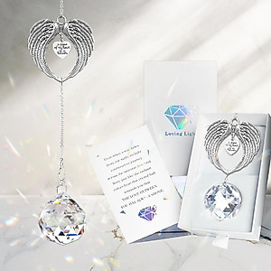PUREFLY Memorial Gifts for Loss of Loved One, Unique Sympathy Gift Idea Crystal Ball Suncatcher, Rainbow Bereavement Grief Gift Box for Loss of Mom Friend Son Daughter Dog