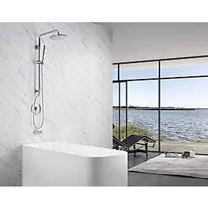 sumerain Retrofit Rain Shower Heads System with 9 Inch Shower Head 2.5GPM, Chrome Finish