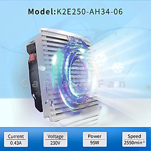 K2E250-AH34-06 Ebm Papst Fan 230VAC 95/135W Axial Cooling Fan for Control Cabinet