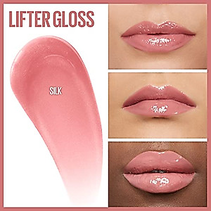 Maybelline Lifter Gloss, Hydrating Lip Gloss with Hyaluronic Acid, High Shine for Plumper Looking Lips, Silk, Warm Mauve Neutral, 0.18 Ounce