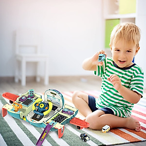 Itcaoseklu Airplane Toy, Kids Play Helicopter Toy with Sound & Light, Musical Airplane Toy for Toddler, Educational Helicopter Piggy Bank Toy Gift for 3 4 5 6+ Kids Boys Girls, Blue