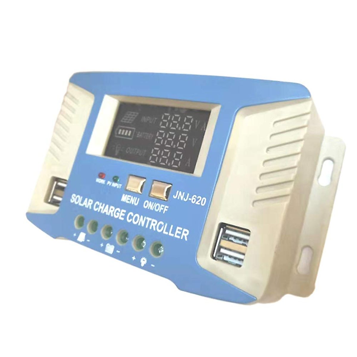 JNJ Solar Charge Controller, Solar Panel Battery Intelligent Regulator with Dual USB Port 12V/24V PWM Auto Paremeter Adjustable LCD Display (20A)