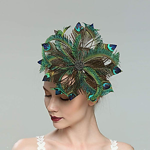 VIMARO Peacock Fascinator Hat, Peacock Fascinators for Women, Tea Party Kentucky Derby Hats for Women