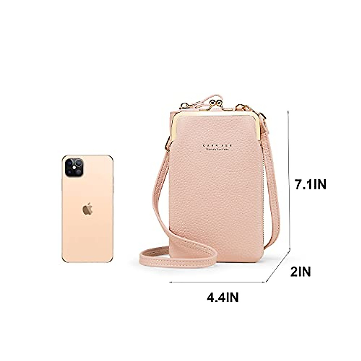 SUSIE ISLAND PU Leather Clasp Closure RFID Blocking Small Crossbody Cell Phone Bag Wallet with Credit Card Slots for Women (Blue)