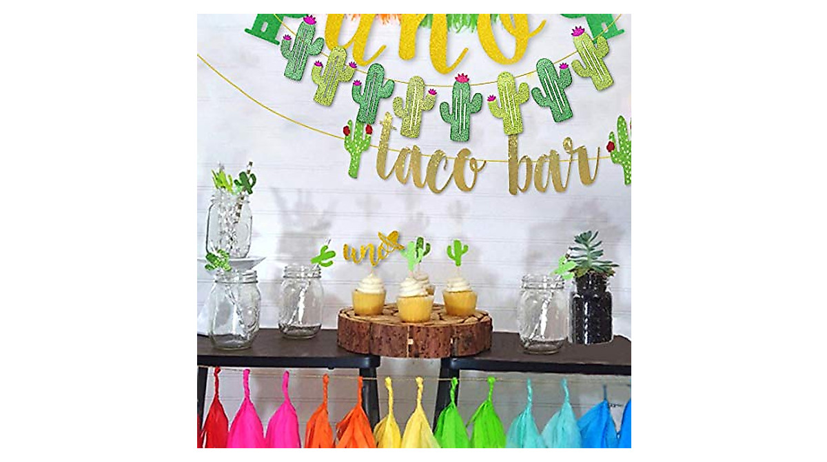 Fiesta Taco Bar Cactus Banner Garland – Party Decor
