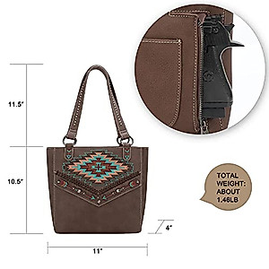Montana West Aztec Tote Western Handbags for Women Satchel Handbag Vegan Leather Purses Vegan Leather Hobo Shoulder Bag with Wallet MST-G1004WCF
