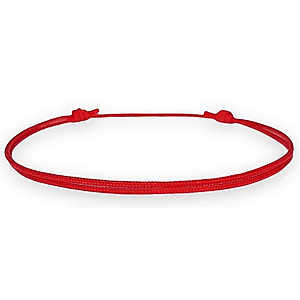 Adjustable Cord Bracelet- Colorful Unisex Adult Waterproof Nylon String Bracelets & Boho Surfer Anklet for Men & Women - Red