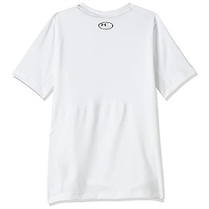 Under Armour Boys HeatGear Armour Short-Sleeve T-Shirt , White (100)/Black , Medium