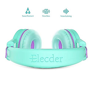 ELECDER Kids Headphones Bundle for Children Girls Boys Teens Foldable Adjustable On Ear Headphones 3.5mm Jack Compatible Cellphones Computer MP3/4 Kindle Airplane School Tablet