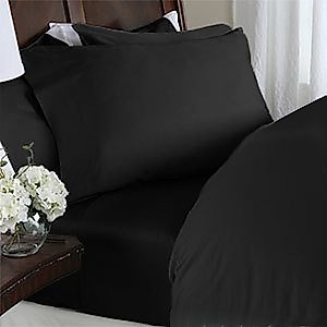 MATTREST 1500 Thread Count - Egyptian Quality 2pc Duvet Cover Set, Solid, Twin/Twin XL, Black