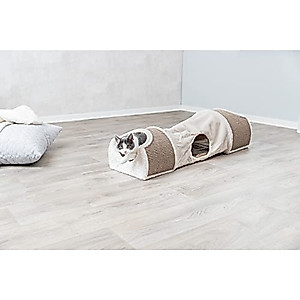 TRIXIE Cuddly Condos with Tunnel, Sisal Scratching Surface, Cream/Brown