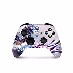 TACKY DESIGN Watercolor Wave Skin Compatible for Xbox Series x Skin & Two Controller Skin, Xbox x Sticker Premium Vinyl 3M Decal Full wrap, Xbox Cover