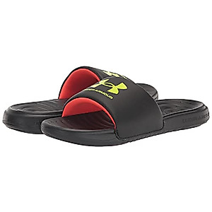 Under Armour Boys' Big Kid Ansa Fixed Strap, (007) Black/Black/Yellow Ray, 5