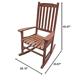 Merry Products MPG-PT41110 Rocking Chair, northbeam Natural Stained Traditional Rocker