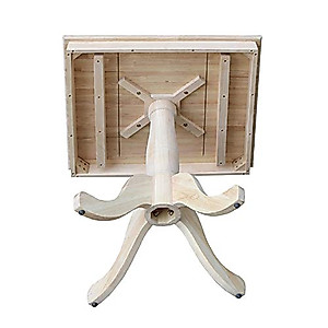 International Concepts 36" x 36" Natural Solid Wood Square Top Pedestal Table - 29.9" Height