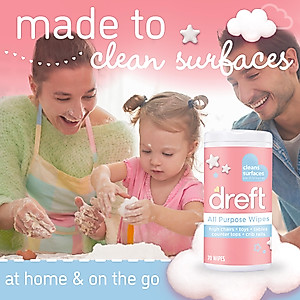 Dreft Multi-Surface All-Purpose Gentle Cleaning Wipes for Baby Toys, Car Seat, High Chair & More, 70 Count (Pack of 4)