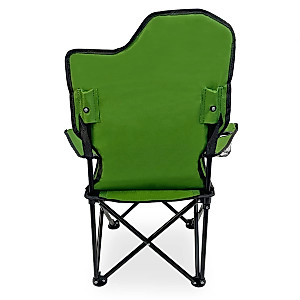 Black Sierra Camping Chair for Kids Ages 3-10, Children's Beach Chair with Cup Holder, Folding Child Lawn Chair with Carry Bag, Portable Chair for Travel Supports 150 Lbs.