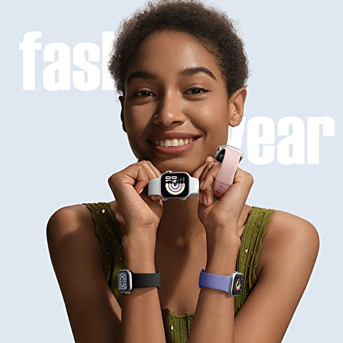 DaQin 8 Pack Bands Compatible with Apple Watch Band 40mm 38mm 41mm 42mm 44mm 45mm 49mm for Women Men, Soft Silicone Breathable Replacement Strap for Apple Watch SE iWatch Series 8 7 6 5 4 3 2 1 Ultra