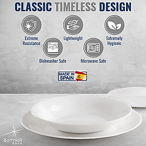 Bormioli ROCCO Whitemoon 18-Piece Dinner Set, Opal Glass, 27 cm