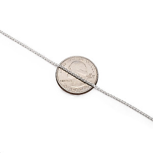 925 Sterling Silver Wheat Chain 1.5mm - Italian Spiga Sterling Silver Necklace Chain with Lobster Claw Clasp, Nickel Free 925 Silver Chain Necklace in lengths from 16-30 Inches