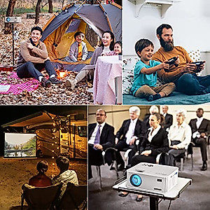 Projector with WiFi and Bluetooth,5G WiFi Native 1080P Suport 4K Mini Projector, Patviti Portable Projector 360Asin for Multimedia Home Theater Compatible with iOS/Android/XBox/PS4/TV Stick/HDMI