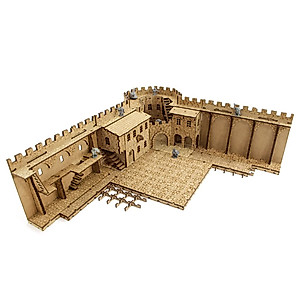 TowerRex Bastion Tower Wall D&D Terrain Barrack Garrison Buildings - DND Accessories for Dungeons & Dragons, Pathfinder, Warhammer, Tabletop Battle Map, Wargaming Terrain for 28mm 32mm Miniatures
