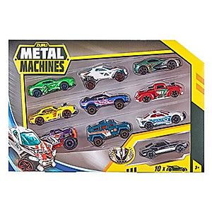 Metal Machines Mini Racing Car Toy Series 2 by ZURU (10 Pack) Collectible Mini Vehicle Toy Cars for Boys Kids Gift Set (Styles May Vary)