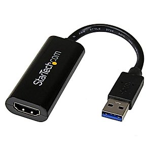 StarTech.com USB 3.0 to HDMI Adapter, USB to HDMI Monitor Converter for Windows, 1080P (No Support for macOS/ChromeOS/Linux)