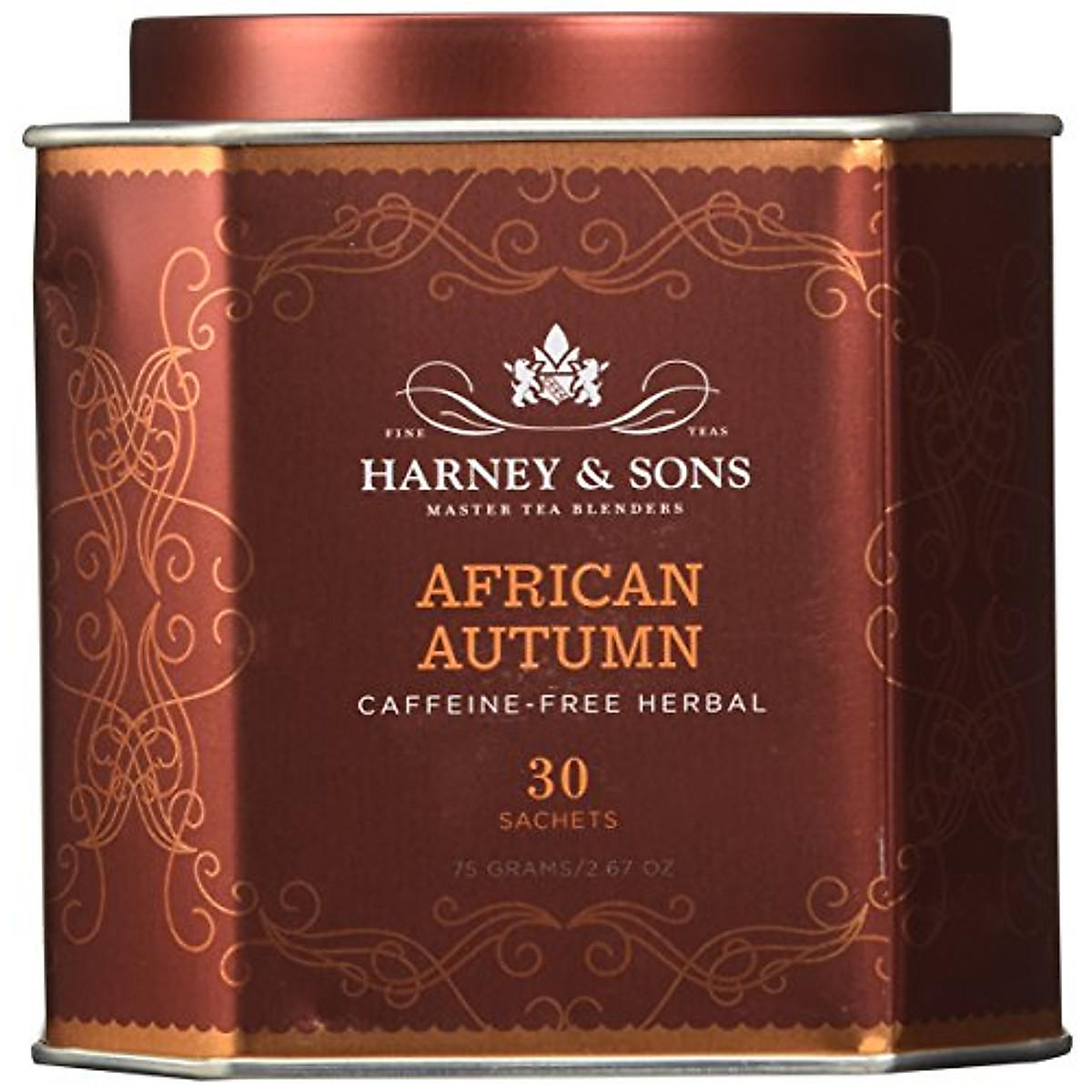 Harney & Sons African Autumn, Herbal Rooibos Tea with Hibiscus, Cranberry, and Orange | 30 sachets, Historic Royal Palaces Collection