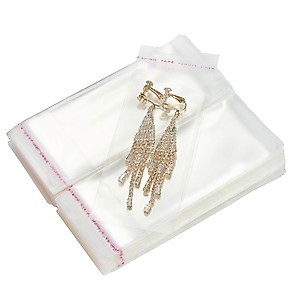 LISM 400 Pack 2" x 4" Thick Clear Resealable Cellophane Self Adhesive Seal Poly Bags Durable Plastic Cello Bag 1.6Mil Heavy Duty Packaging Jewelry Beads Candy Gifts Self-Sealing OPP Bags