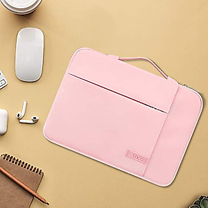 Lacdo Laptop Sleeve for Women, Laptop Sleeve Case for 13 inch New MacBook Air M2 A2681 M1 A2337 A2179 | 13 inch New MacBook Pro M2 M1 A2338 A2251 A2289 A2159 | 12.9" New iPad Pro Computer Bag, Pink