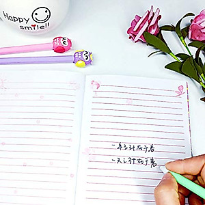 WIN-MARKET Animal Cute Owl Gel Ink Pen Cute Kawaii Black Writing Pens Ballpoint Black Ink Gel Pen Party Gift Gel Ink Pens Funny School Stationery Office Supplies(6PCS)