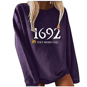 KSODFNXH 1692 They Missed One Sweatshirt Trendy Casual Crewneck Long Sleeves Tops Comfy Loose Solid Color Sweatshirts