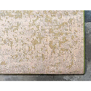 Unique Loom Estrella Collection Abstract, Modern, Light Colors, Distressed Area Rug, 2 ft x 7 ft, Blue/Beige