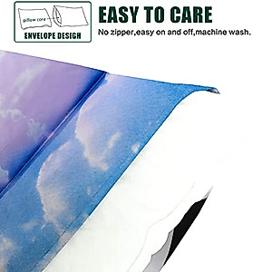 Mengersi Pillow Bed Floor Lounger Cover for Kids, Floor Pillow Case Bed Cover, Rainbow Kids Cot for Nap, TV Time, Reading,Requires 5 Pillows (Pillows Not Included),Queen, Pink and SkyBlue