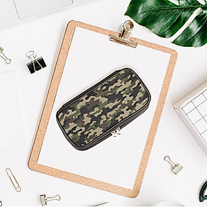 Green Camo Large Capacity Pencil Case, Navy Camouflage Pencil Pouch Pen Bag with Double Zipper, Statiry Pencil Box Pouch Holder Organizer for Office College School Students