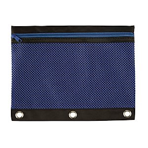Office Depot® Brand 3-Ring Mesh Pencil Pouch, 8" x 10-1/4", Blue
