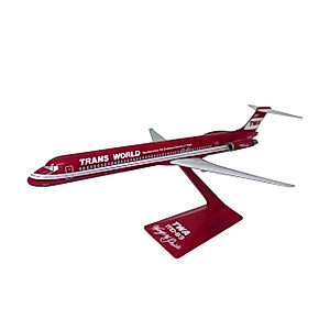 TWA Wings of Pride MD-80 Airplane Miniature Model Plastic Snap Fit 1:200 Part# AMD-08000H-005