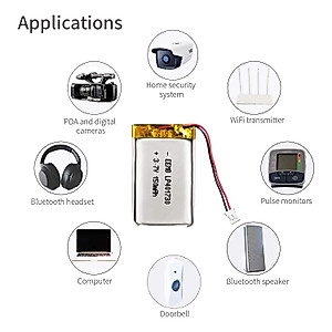 EEMB Lithium Polymer Battery 3.7V 150mAh 401730 Lipo Rechargeable Battery Pack with Wire Molex 1.25mm Connector for Speaker and Wireless Device- Confirm Device & Connector Polarity Before Purchase
