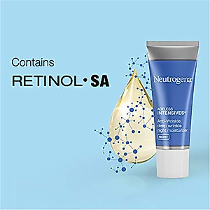 Neutrogena Ageless Intensives Anti-Wrinkle Retinol Cream with Hyaluronic Acid - Night Moisturizer Cream with Retinol, Vitamin E, Glycerin, Hyaluronic Acid, and Shea Butter, 1.4 oz