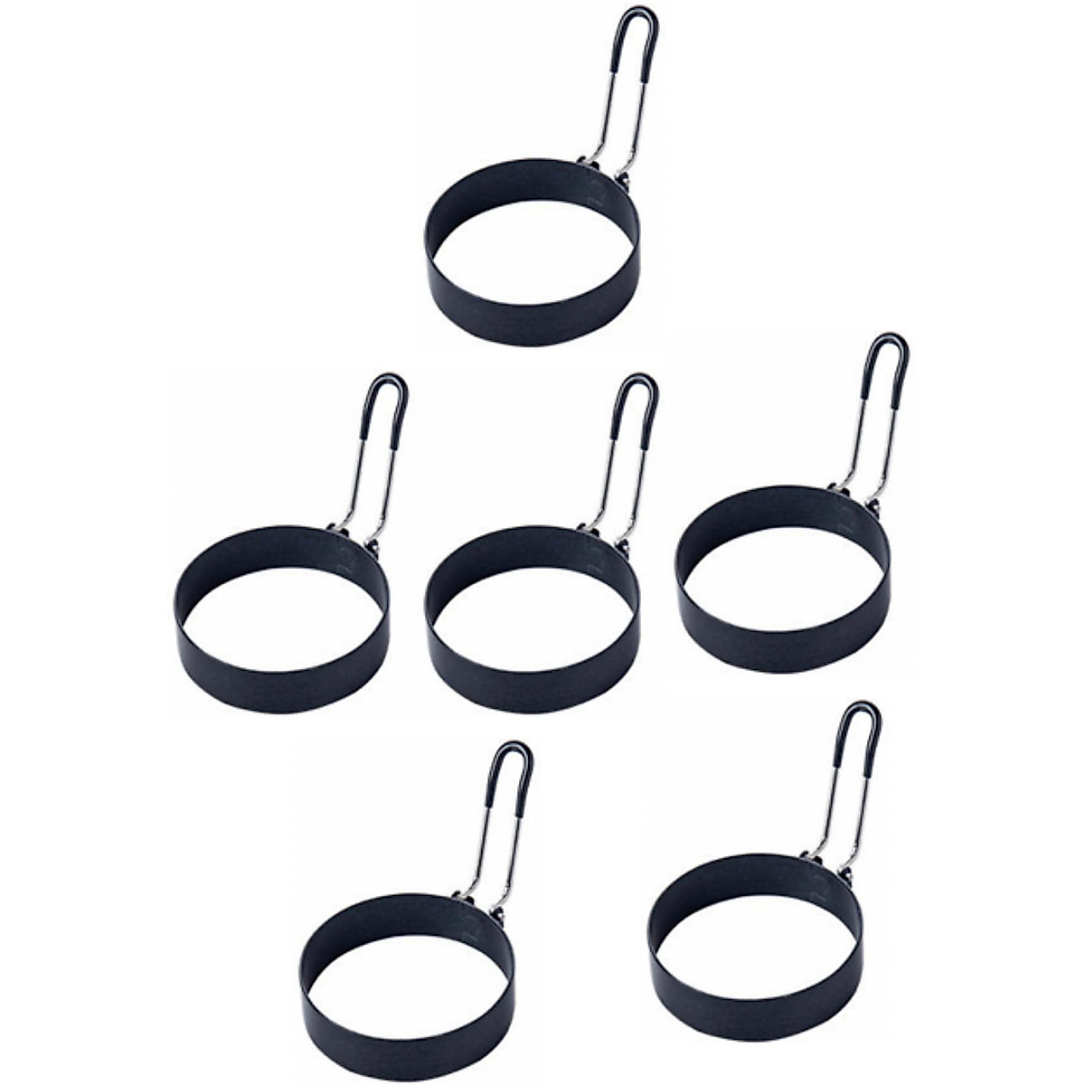 S.SARI 6 Pieces Egg Rings Poachers Nonstick Stainless Steel Egg Rings For Breakfast Omelet McMuffins Pancakes, Sandwiches and more