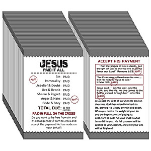 Noveread 200 Pcs Gospel Tract Card Salvation Cards Pocket Holy Postcard Prayer Postcards Christian Inspirational Bible Verses Bookmark for Christian Gift(Classic Color,Jesus Paid It All)