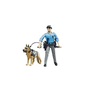 Bruder 62150 bworld Policeman with Dog