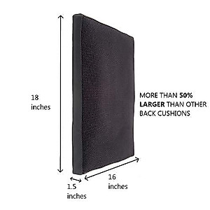 PURAP Lumbar and Back Cushion - for Office Chairs, Cars, Trucks, Wheelchairs - with Pressure Relief Fluid 3D Flotation Technology – 18 x 16 x 1.5 inches