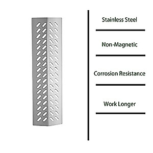 Damile Stainless Steel Grill Heat Plates Heat Shield Flame Tamer, BBQ Gas Grill Replacement Parts Accessories for Bull BBQ Grills, Angus, Brahma, 7-Burner, 4-Burner, 5-Burner, 17 10/16 x 5 8/16 inch